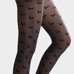 Simons | Accessories | Whimsical Black Swan Sheer Pantyhose Tights Made ...